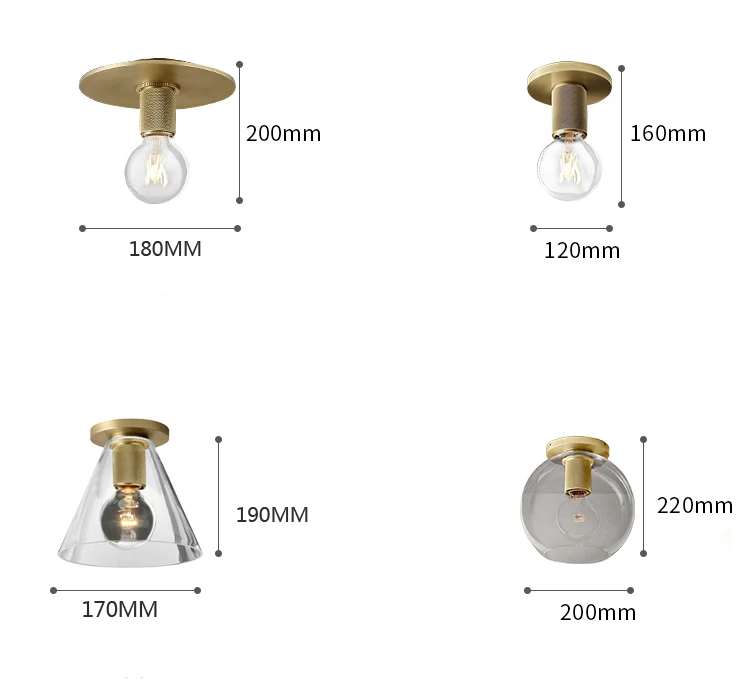 Modern Ceiling Surface Mounted Bulb Ceiling Light Simple Glass Design ...