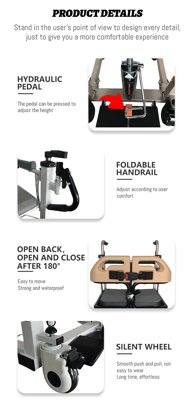 Multi-function Hoist Lifting Wheelchair for Elderly & Disabled