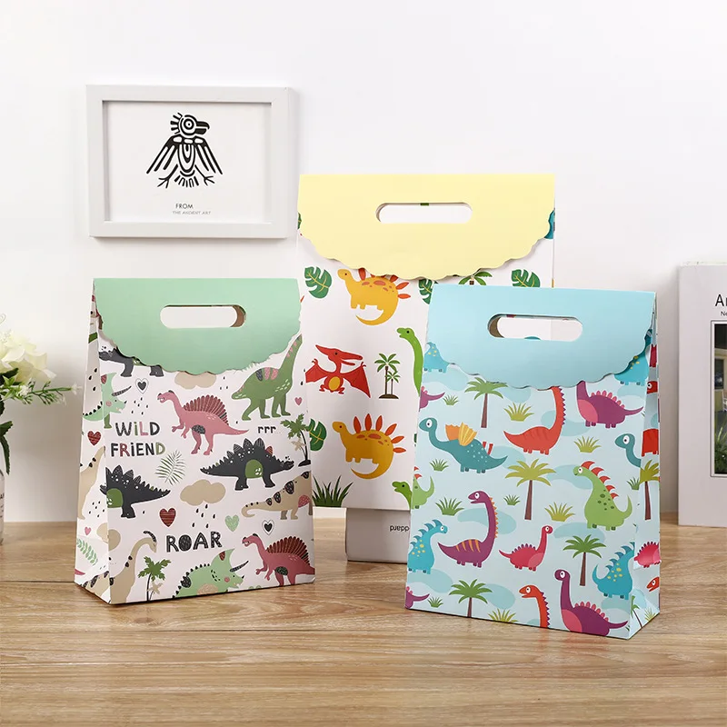 Colorful Goody Dinosaur Fairy Treat Bags for Kids' Parties