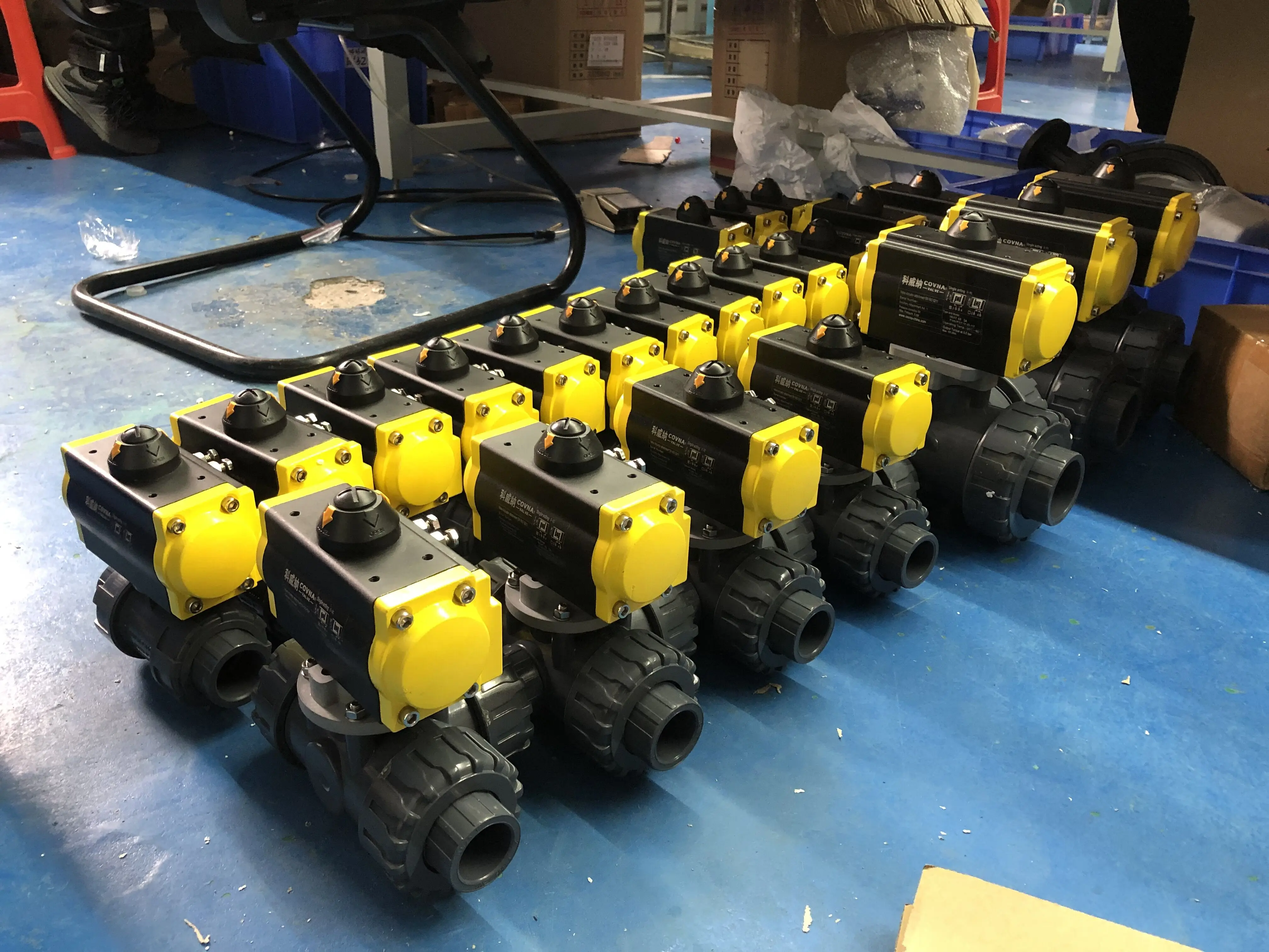 Plastic Pvc Pneumatic Ball Valve Double Union Air Control Ball Valve ...