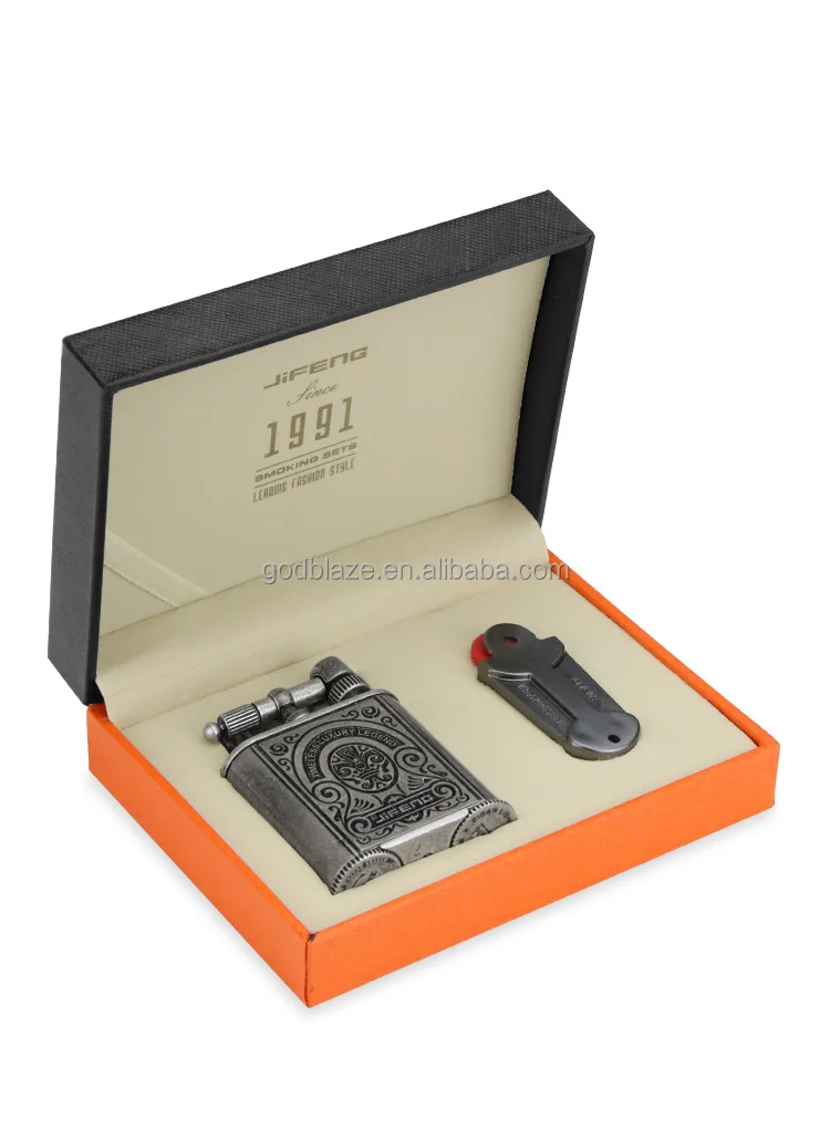 Godblaze Set Straight Vintage Cigarette Lighter Double Fire Blue Flame ...