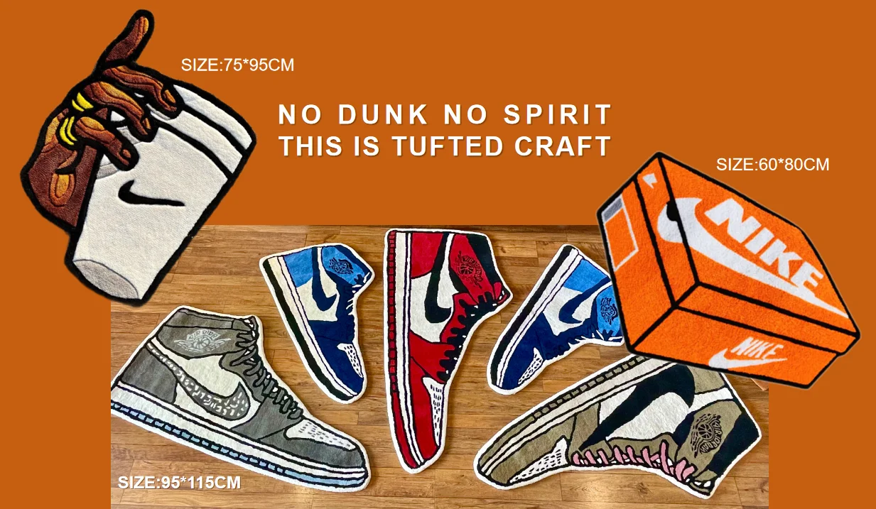 Dunk Rug Tufted Logo Rug Customized Sneaker Room Decoration Handmade ...