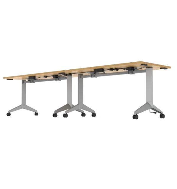 Metal Frame Foldable Training Table Conference Table Movable Training ...