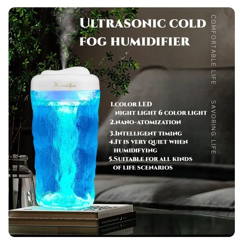 Intelligent Ice Core Humidifier One-button Switch Led 6-color Light ...
