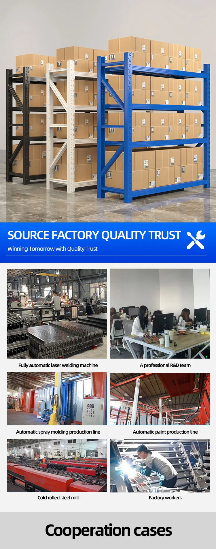 Heavy Duty Black Rack Adjustable Metal Warehouse Storage Durable ...