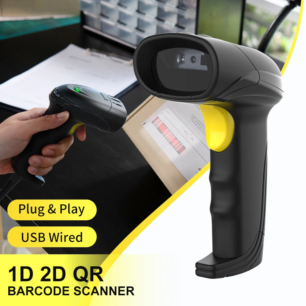 GTCODESTAR Handheld USB Barcode Scanner 1D 2D Barcode Reader Wired ...