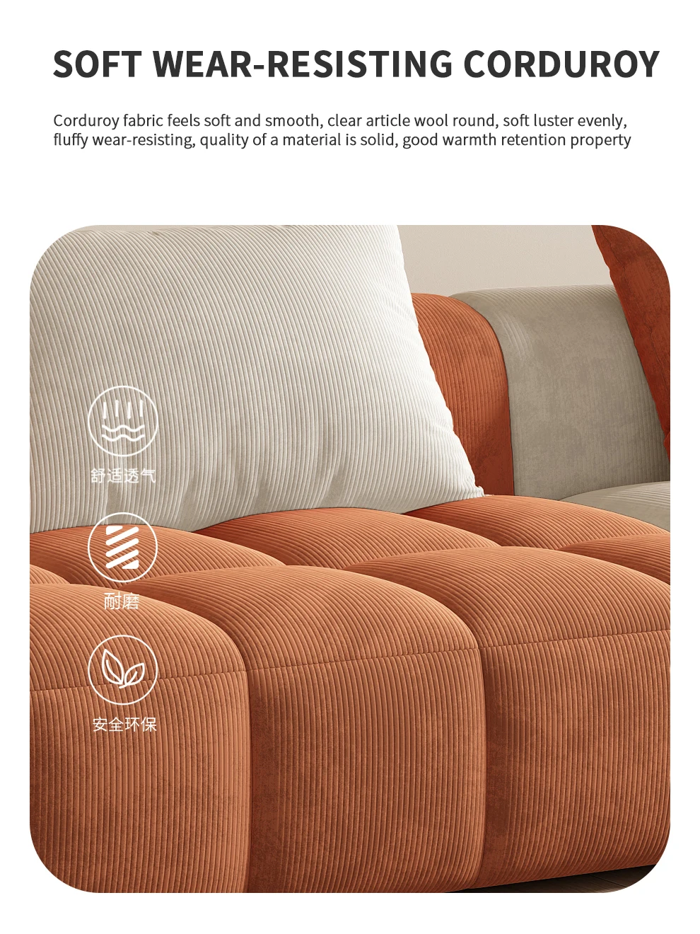 Nordic L Shape Sectional Sofa With Ottoman Modular Combination Velvet Modular Sofas Long Couch ...