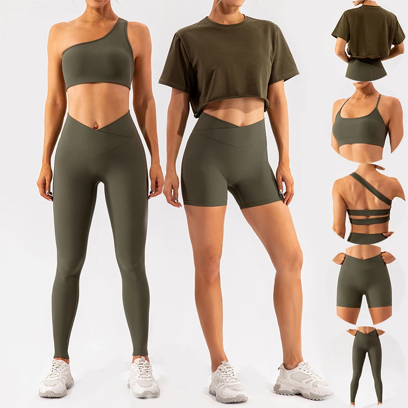 Sexy Workout Gym Fitness Wear - 5 Piece Active Set for Women