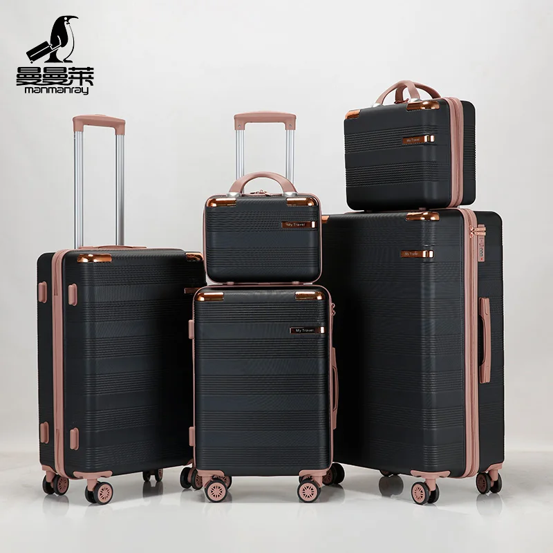 Wholesale 5-Piece Set of Durable ABS Hard Shell Luggage