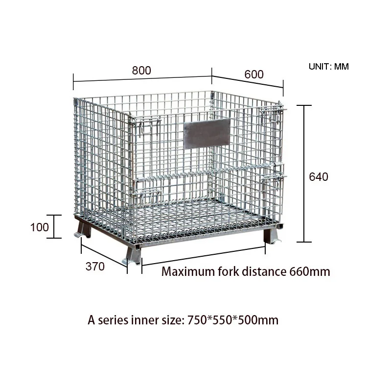Heavy Duty Steel Mesh Pallet Storage Basket Folding Metal Turnover Box ...