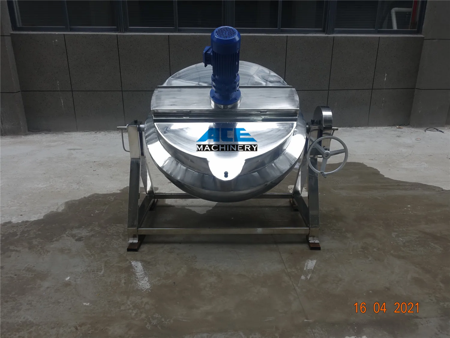 Food Jacketed Cooking Kettle With Agitator Double Jacketed Kettle ...