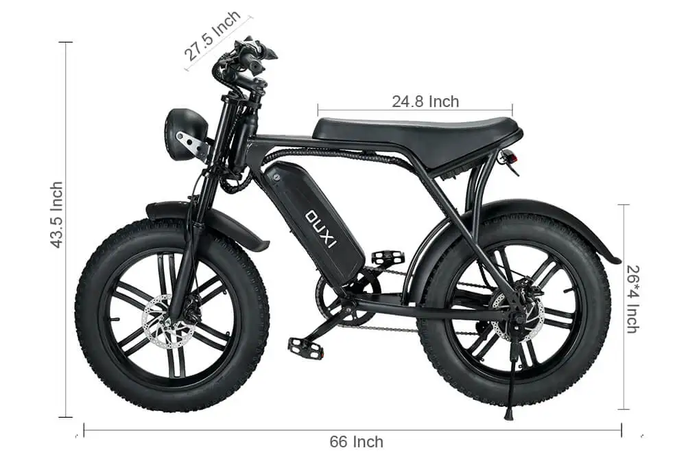 Ouxi V8 Pro 1000w 48v Fast Speed Full Suspension Mtb Ebike 20inch Lithium Battery Fat Bike Rear ...