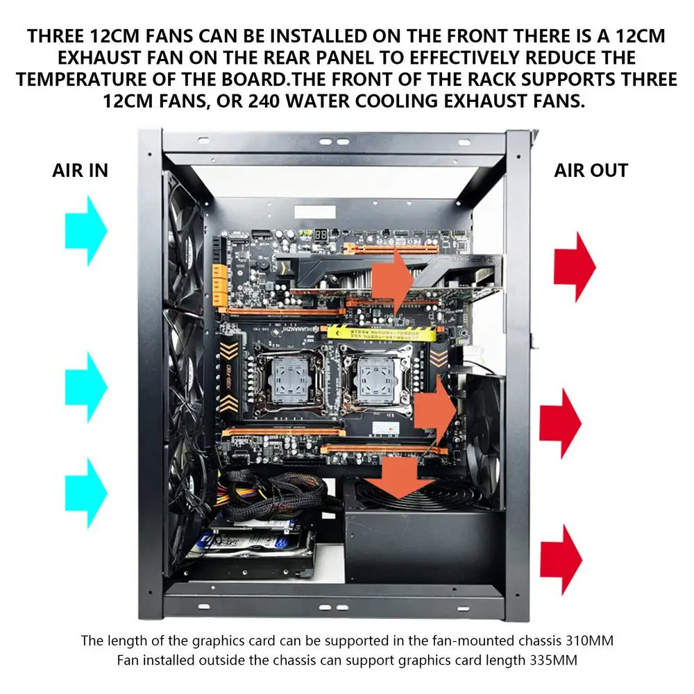 Diy Computer Motherboard Case Rack Aluminum Frame Chassis Cooling Rack ...