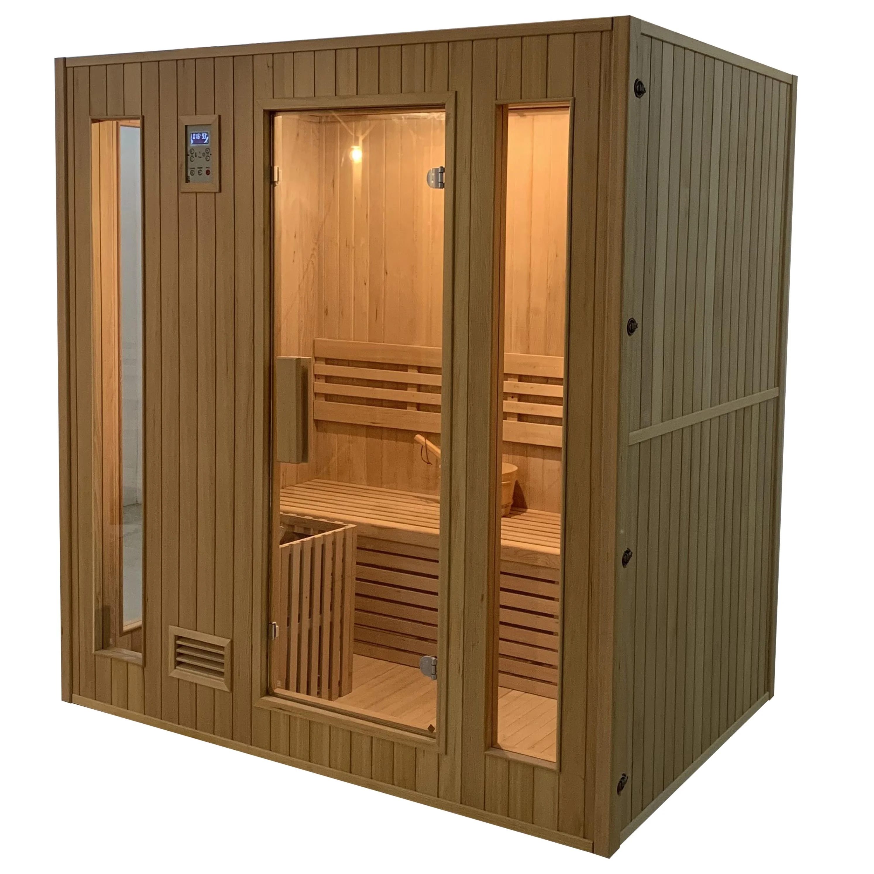 Home Wet Steam Sauna Sweat Room with Control Panel for 4 People to Use ...