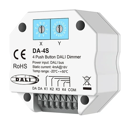 DA-4S DALI Light Controller - 4 Push Button Dimmer