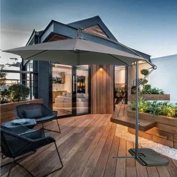 Garden Aluminium Umbrellas Solar Powered Heavy Duty Parasol Rectangle ...