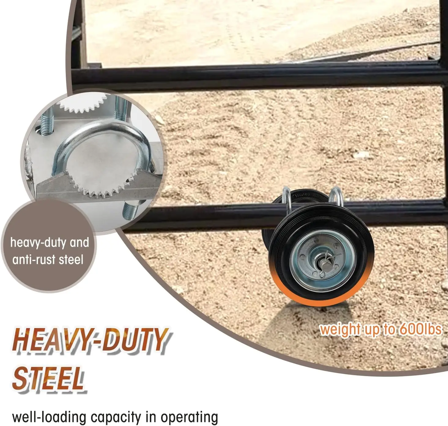 6'' Heavy Duty Chain Link Fence Gate Support Wheel & Hardware