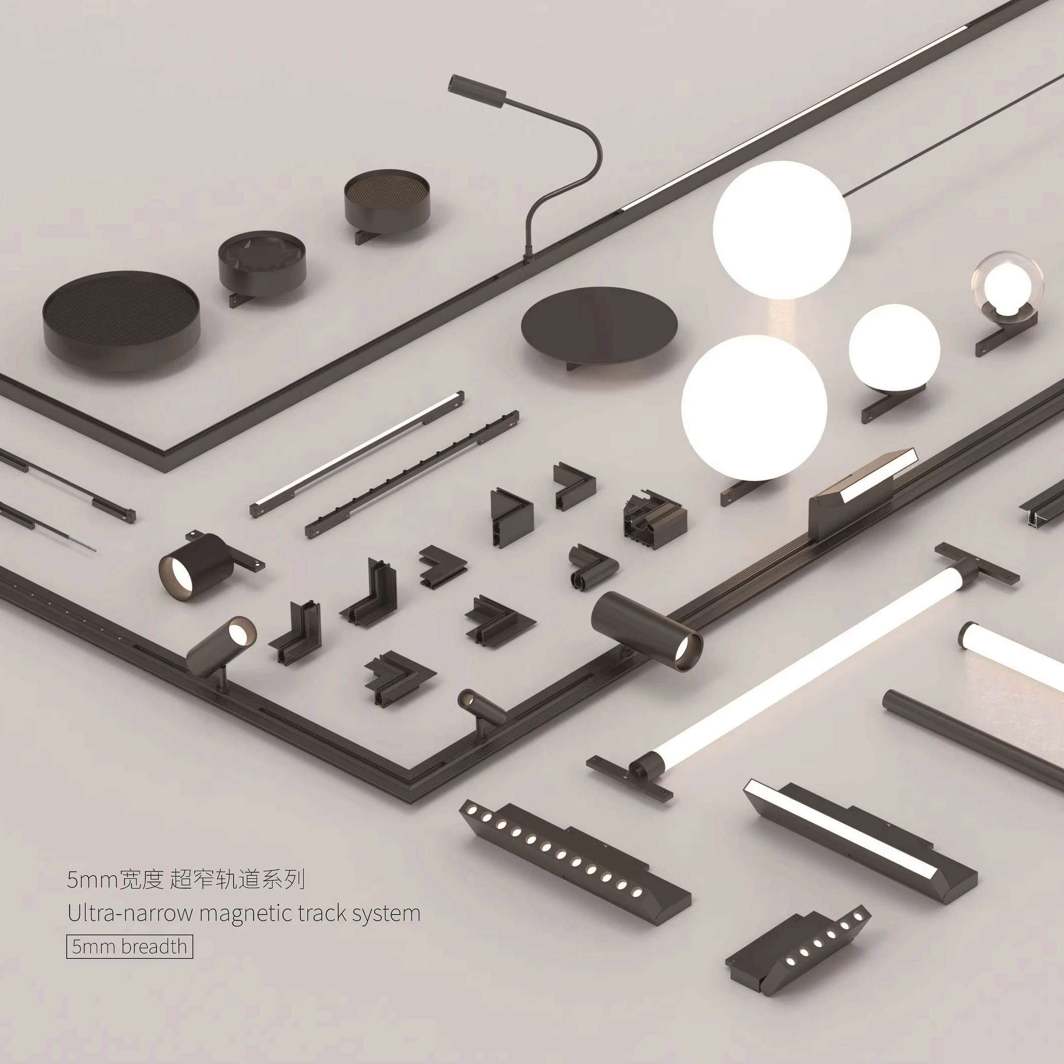 5mm Extremely narrow Magnetic Track Light System DC24V 6W 9W ...