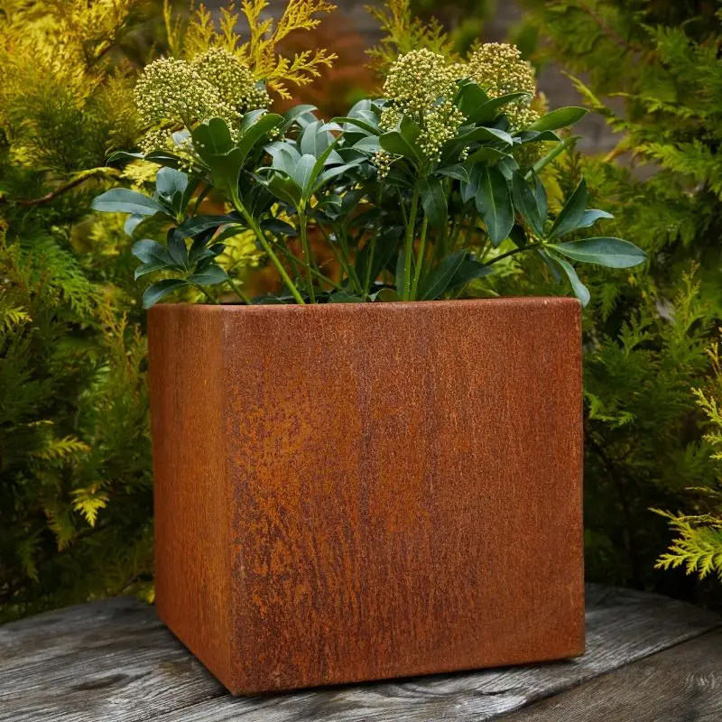 Customized Corten Steel Flower Pots for Outdoor Gardens