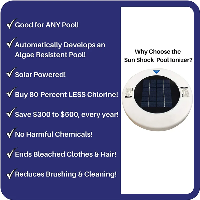 Solar Powered Swimming Pool Water Purifier With Copper Anode Ionizer ...