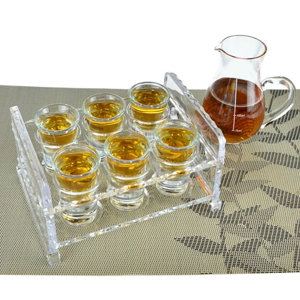 6 Round Slot Whisky Short Glass Cup Holder Acrylic Wine Champagne ...