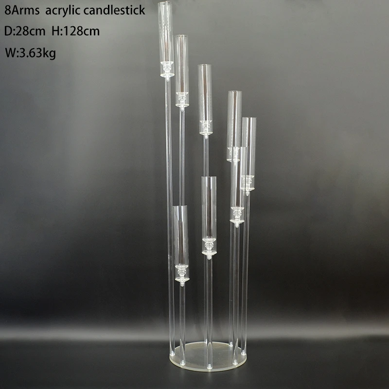 Acrylic Candlesticks 8 Heads All Clear Candle Holders Wedding ...