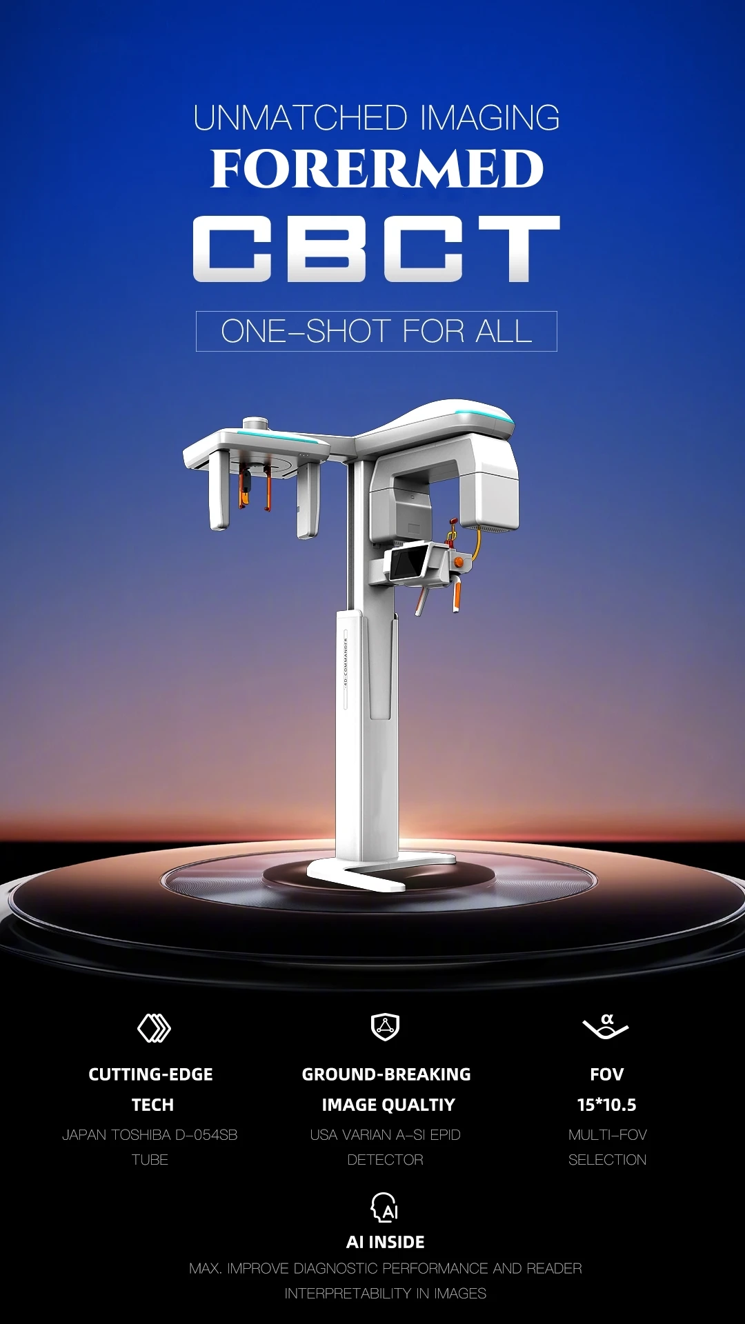 4 In 1 Digital Cbct Dental X Ray M2 Fov Cone Beam Ai Computed ...