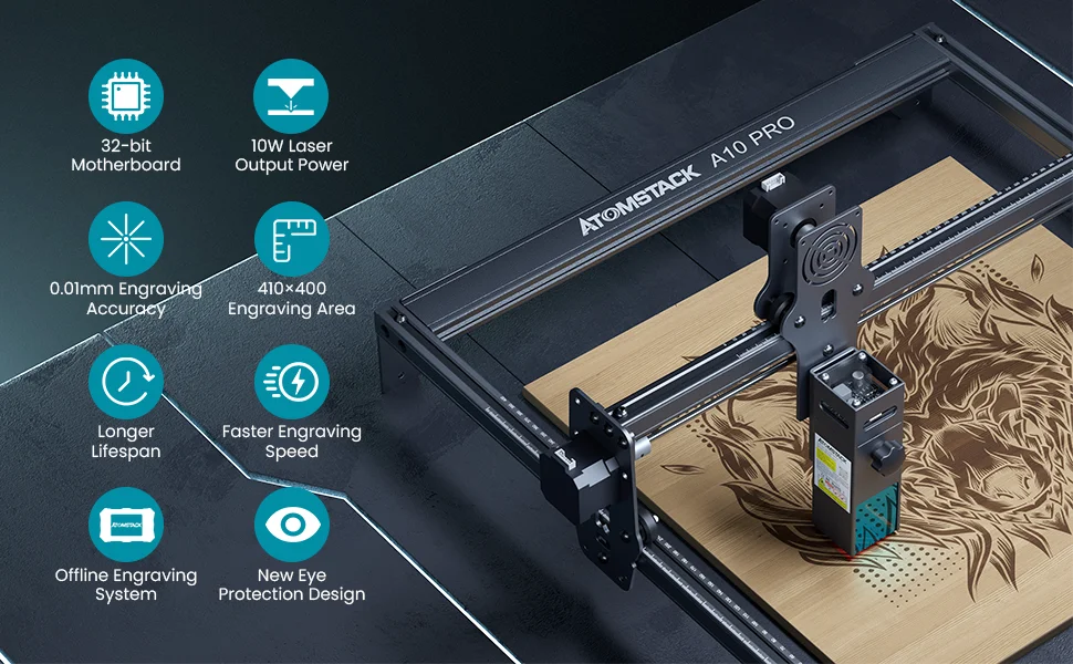 Atomstack A10 50w Diy Desktop Laser Engraving Machine & Cnc Cutter - Oem