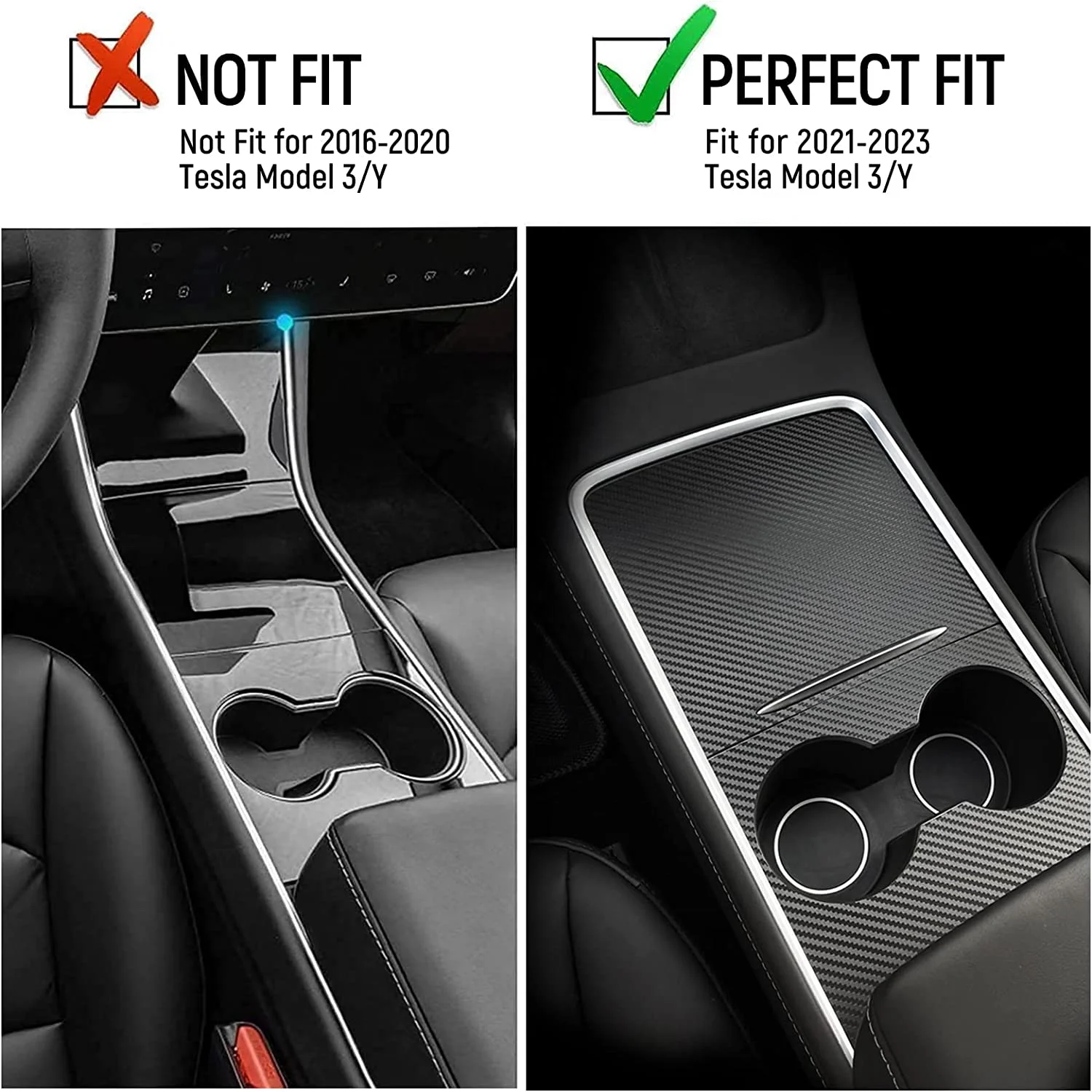 Tesla Center Console Wrap Kit For Model 3 Model Y Accessories 2021 2022 ...