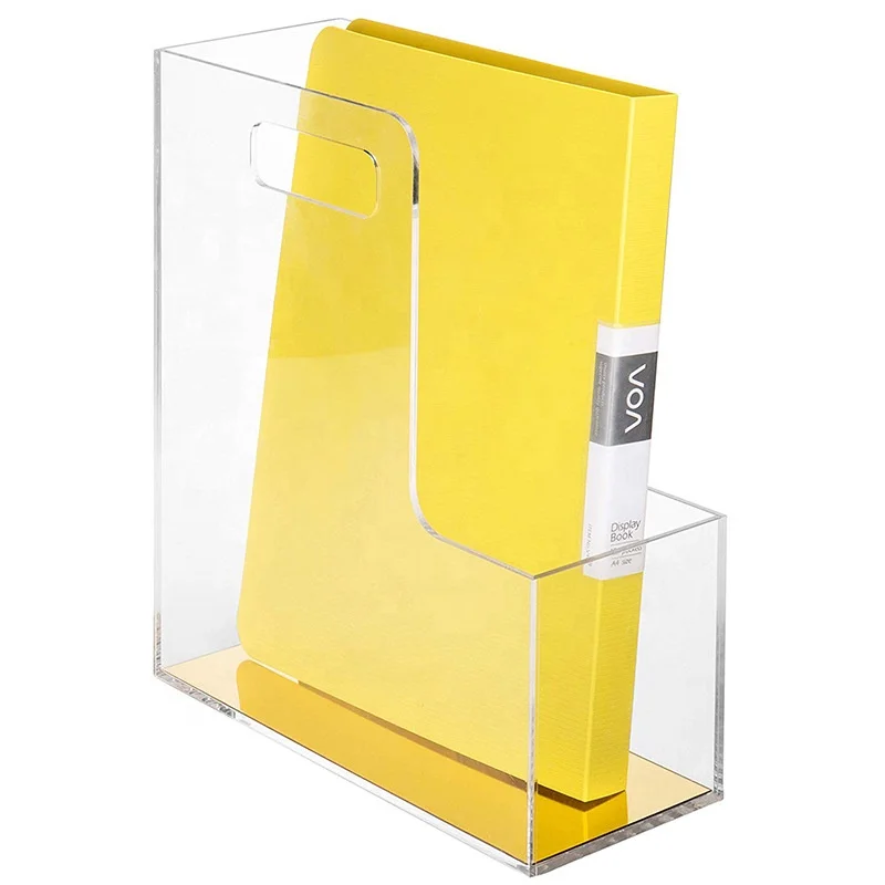 Custom Countertop Display Stand Clear Acrylic Document File Holder For ...