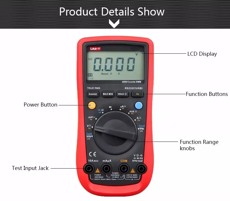 Uni-t Ut109 Digital Automotive Multimeter Handheld Automotive Multi ...