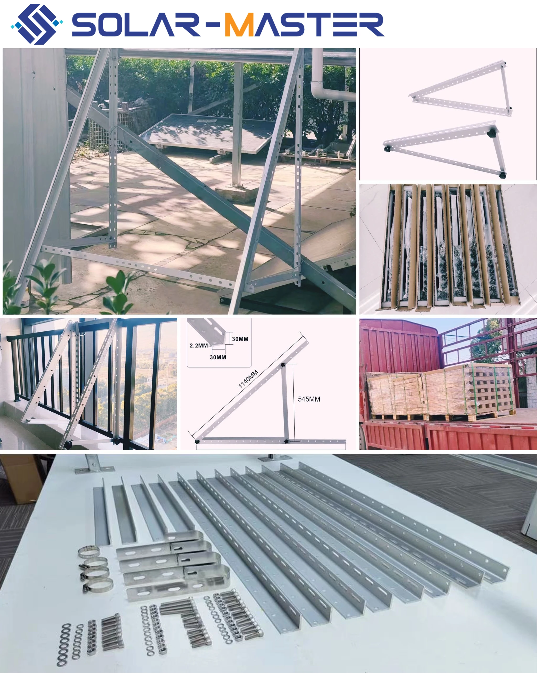 Balcony Solar Mounting Brackets - 800W Micro Inverter Set