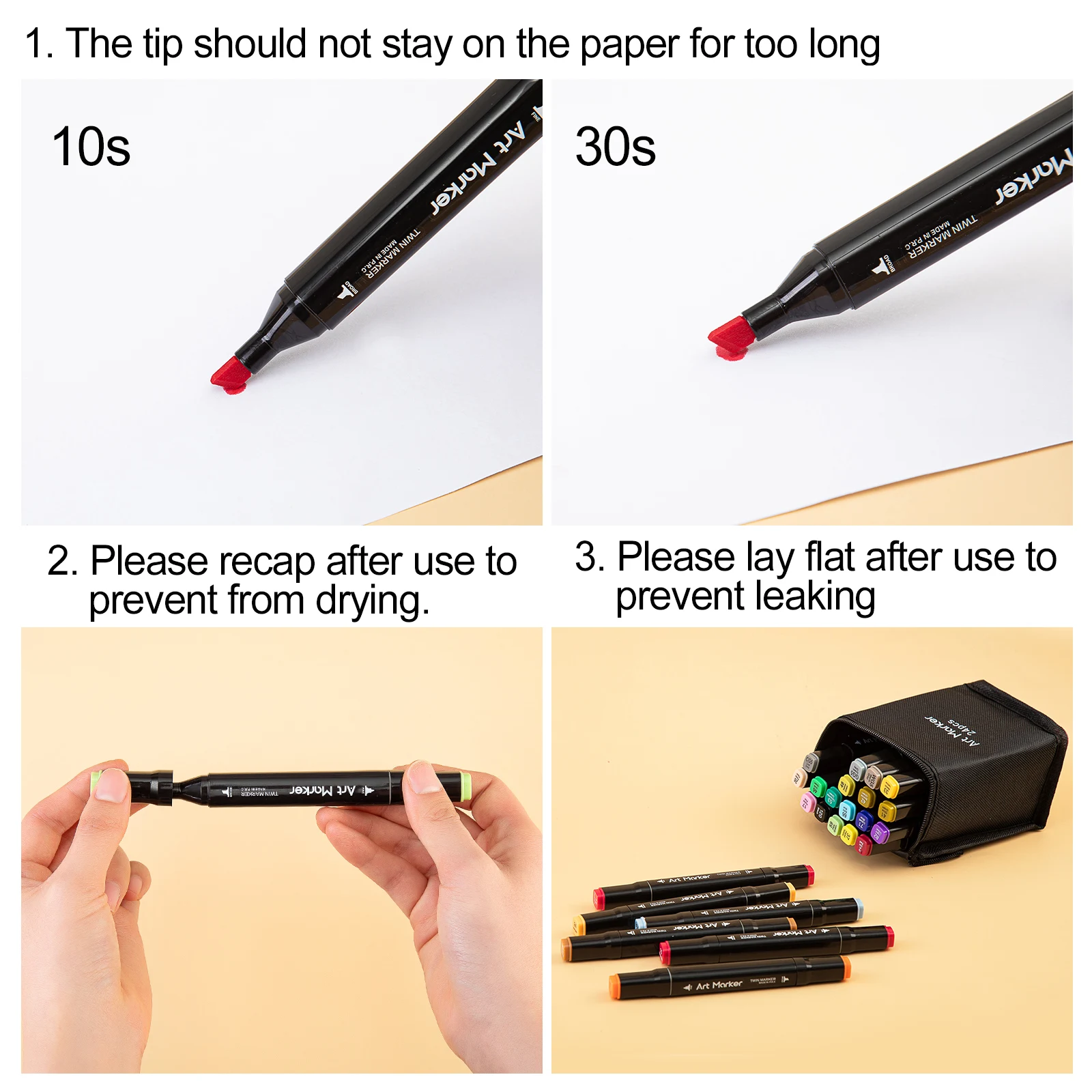 60 Color Marker Pen Set - Double Head Design for Kids & Artists