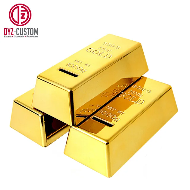 Creative Gift Plastic Gold Brick Piggy Bank Gold Bar Coin Bank Small ...