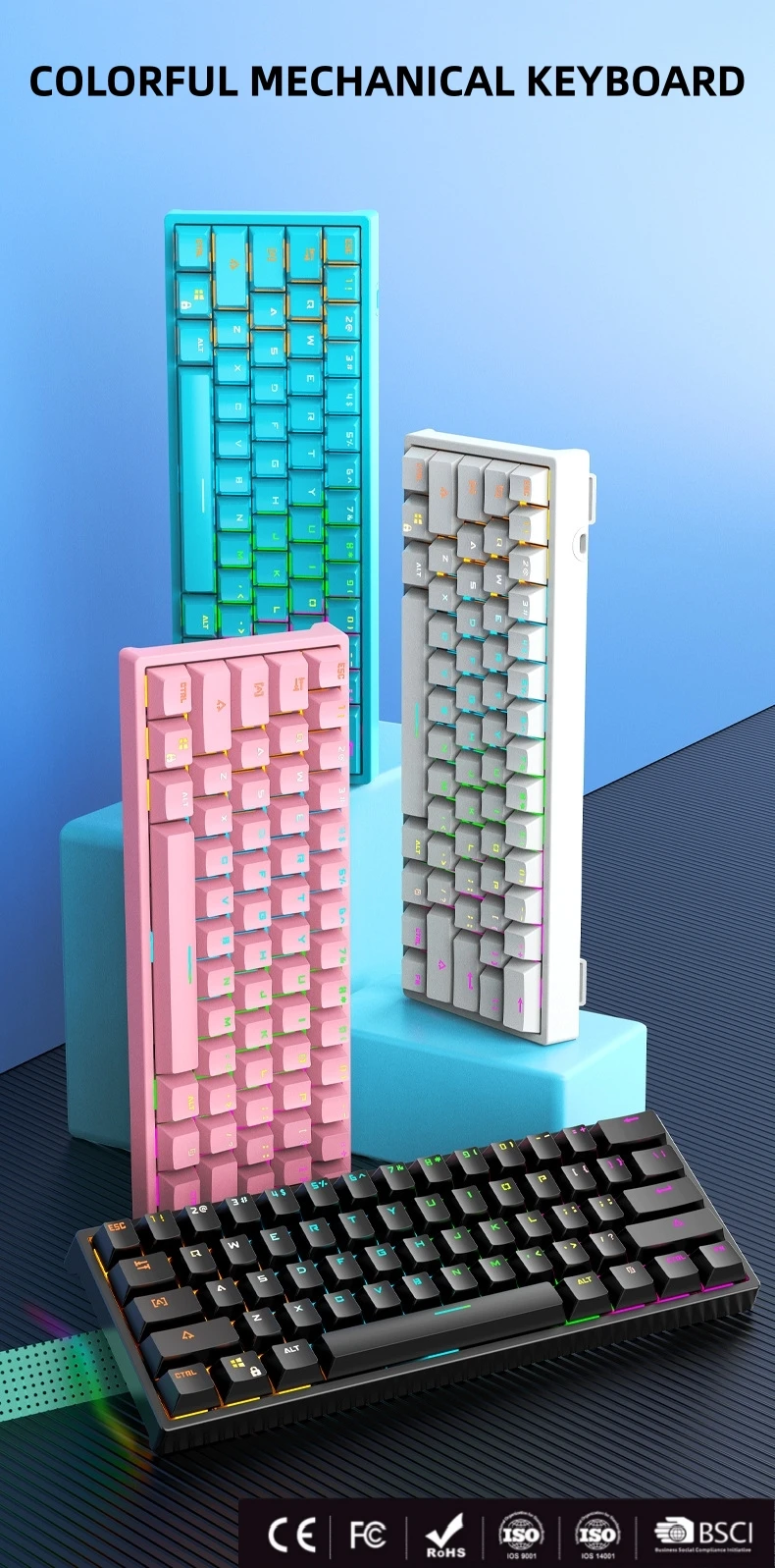 High Quality 60 Percent Mechanical Gaming Keyboard Gaming Mechanical ...