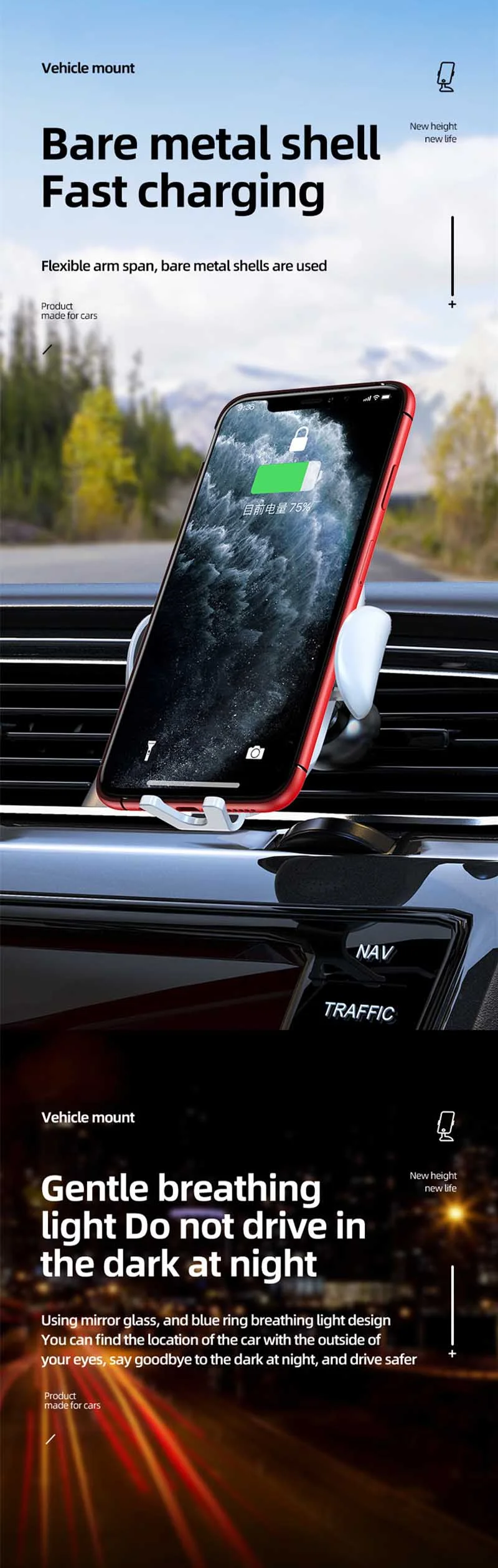 New Smart Infrared Sensor Car Wireless Charger Magic Clip S11 Car ... New Smart Infrared Sensor Car Wireless Charger Magic Clip S11 Car ...
