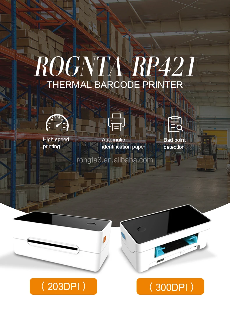 Rongta RP421 USB Interface Thermal Barcode Label Printer