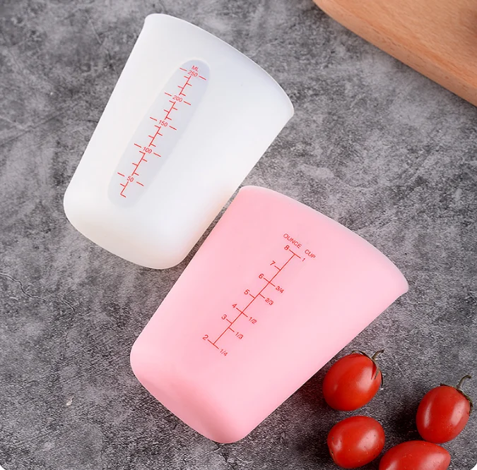 250ml 500ml Silicone Measuring Cups Measuring Jug Transparent Dual ...