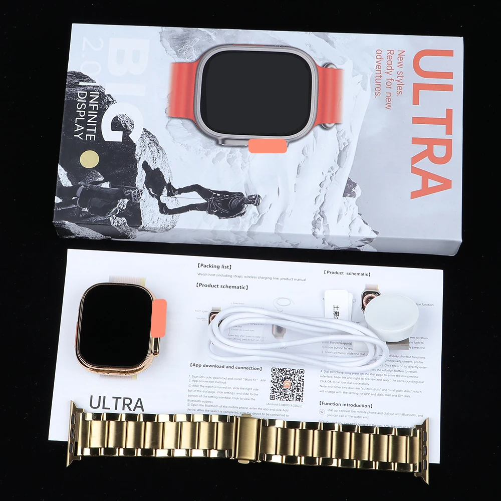 H9 Ultra Luxury Gold Color Montre Relogio Smartwatch Reloj Inteligente ...