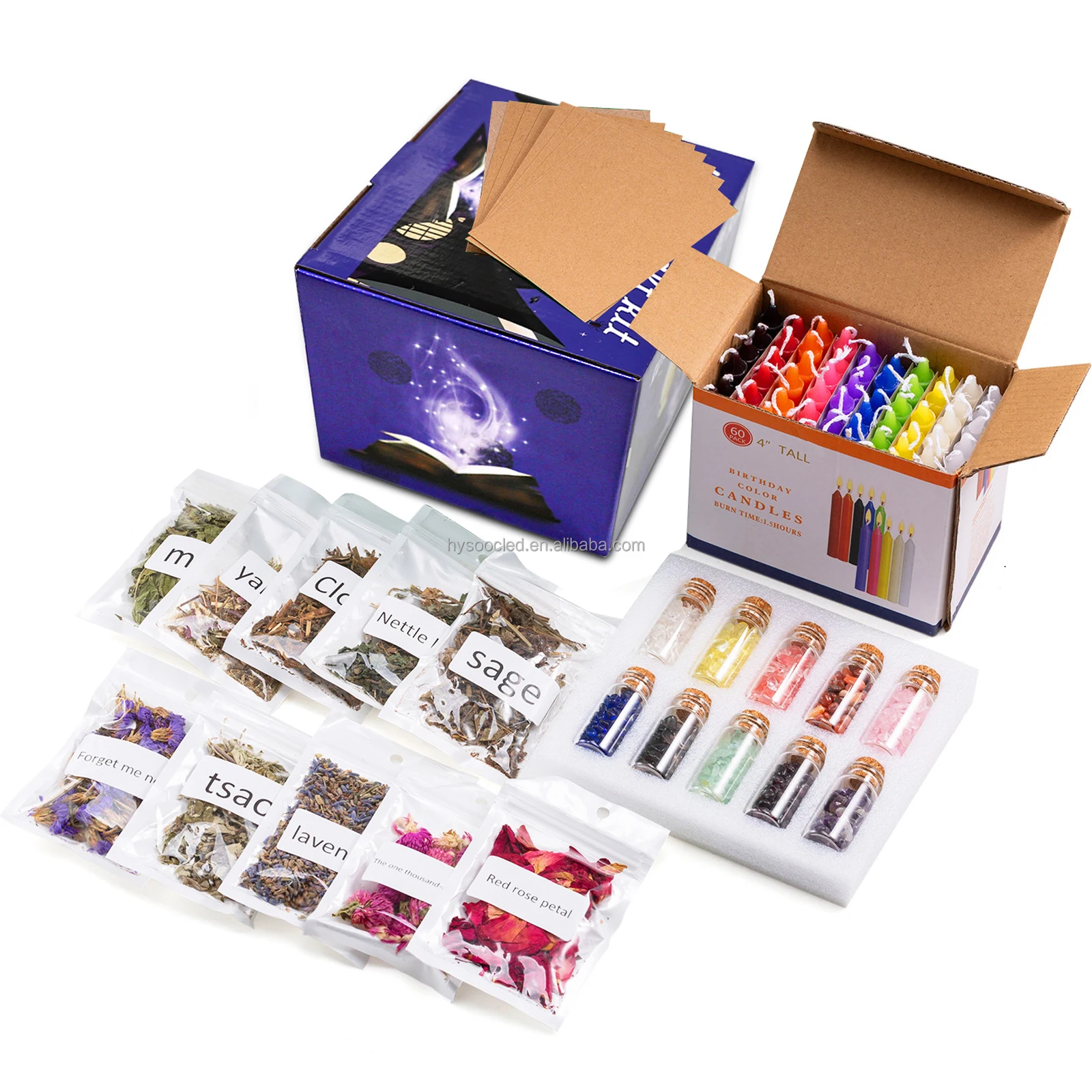 Witchcraft Tool Kit Crystal Healing Stone Witchcraft Candle Set ...