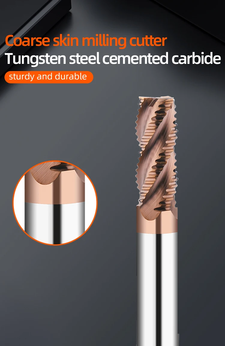 HRC 55 Solid Tungsten Carbide CNC Wave Edge End Milling Cutter Rough ...