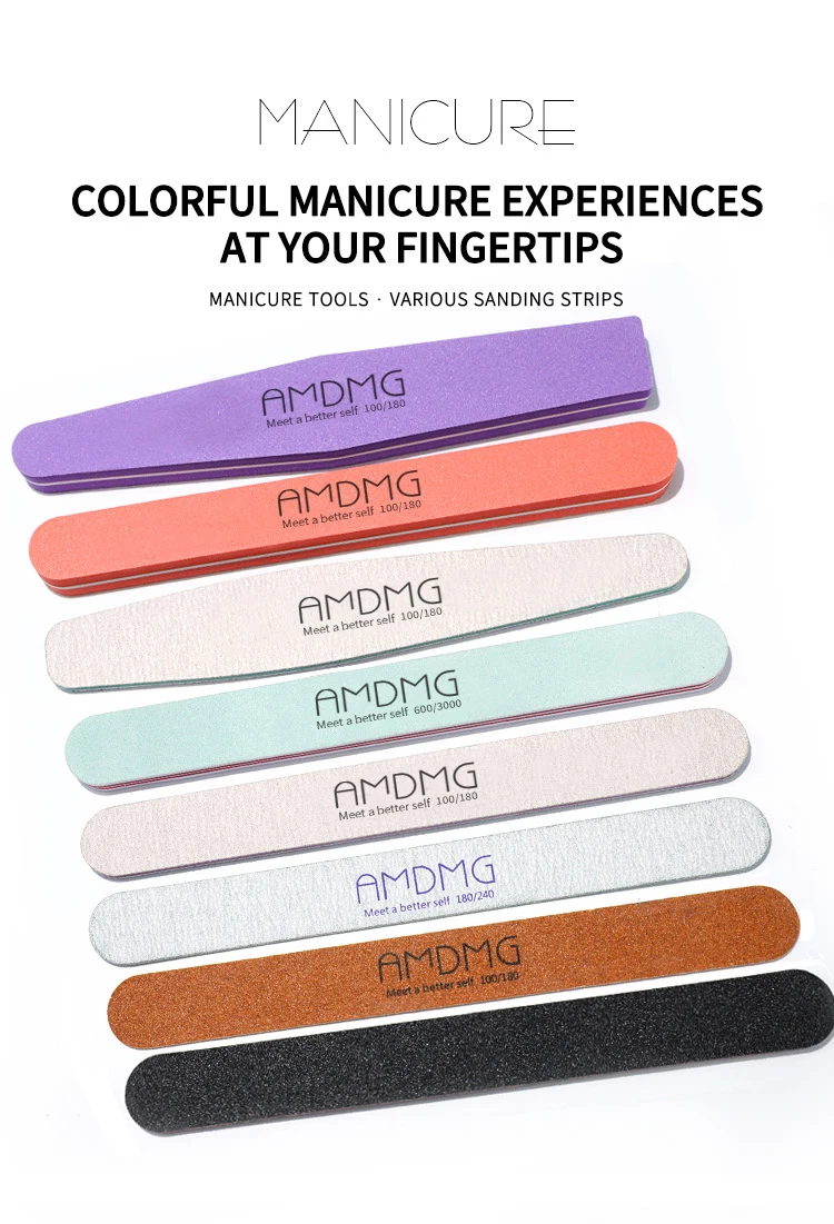 Wholesale Fashion Simple Irregular Sponge Frosted Custom Nail File 100/ ...