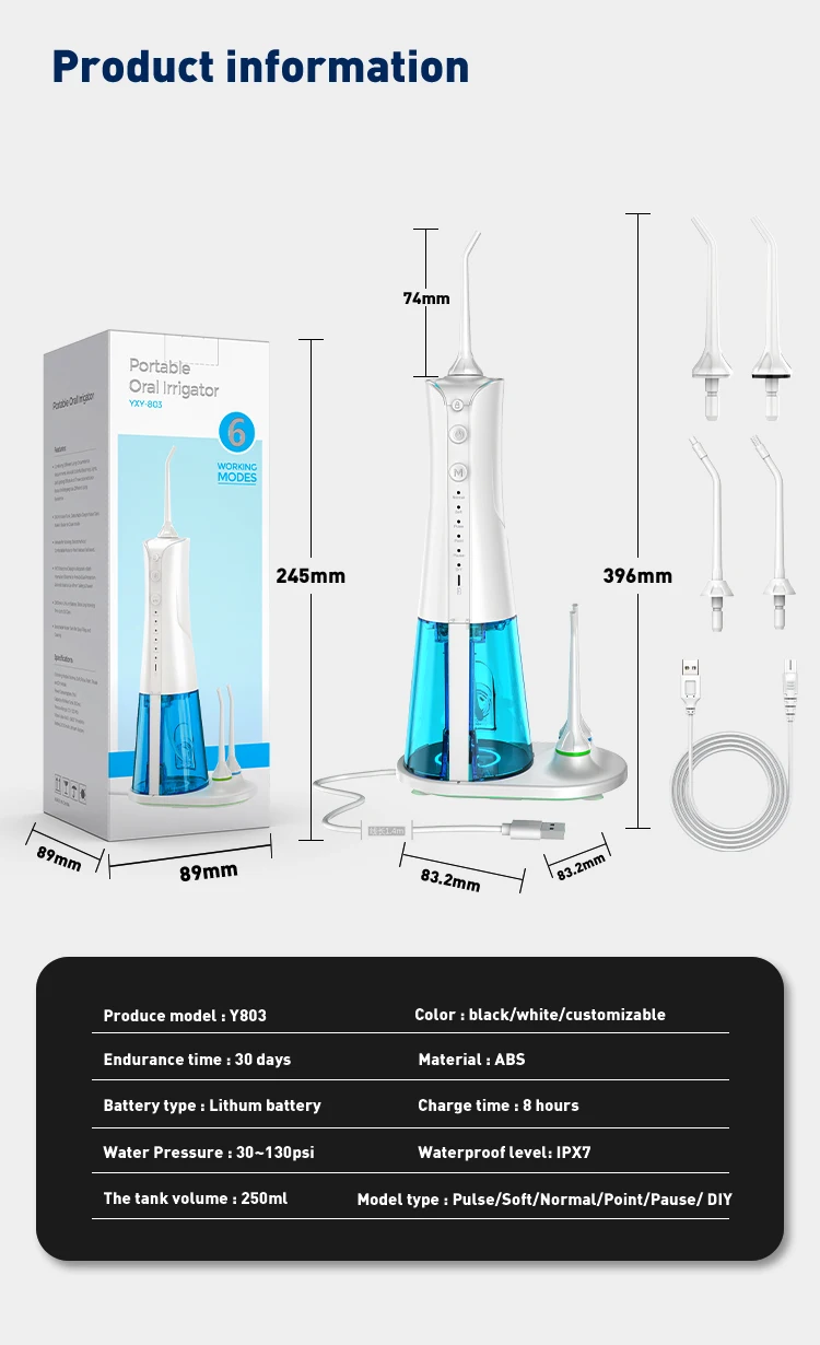 Dental Water Jet Factory 2024 Upgraded Portable Cordless Electric Water ...