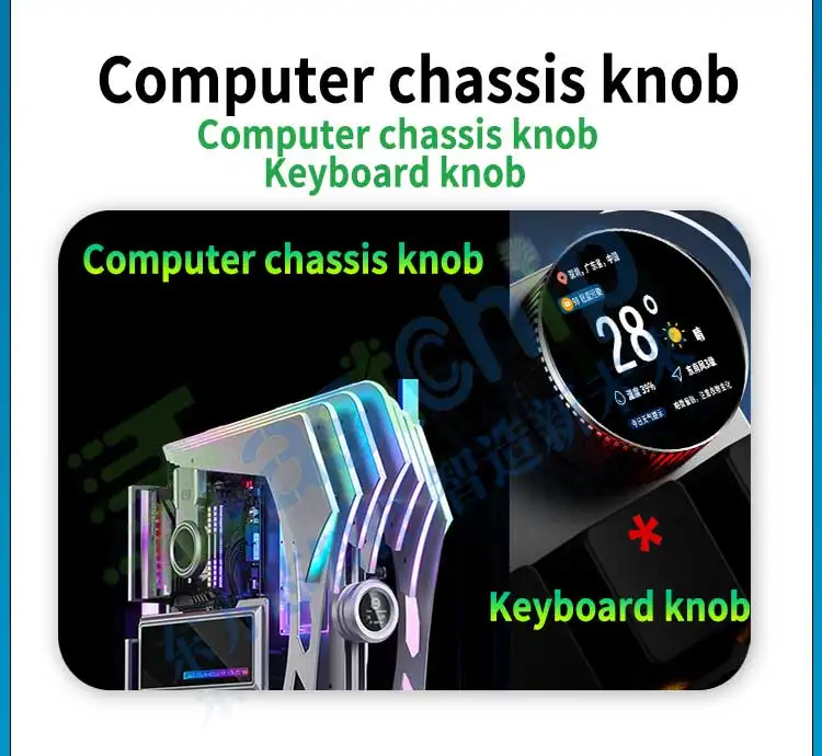 Knob Display 2.1 Inch 480*480 Tft Lcd Hmi Control Display Knob Rotary ...