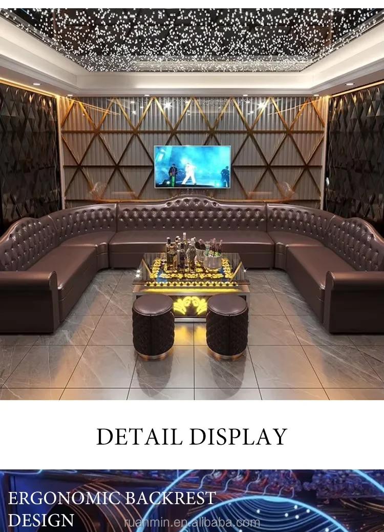 Customizable Led Bar Counter Table with Leather Sofa KTV Bar Night Club ...