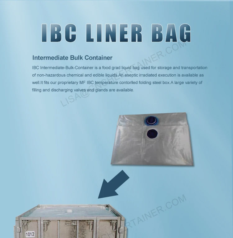 1000 Liters IBC Liner Aseptic Bags for Liquid Food Storage