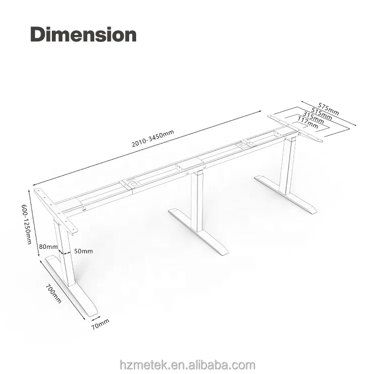 Electric Height Adjustable Table Frame Standing Desk Sit to Stand 3 ...