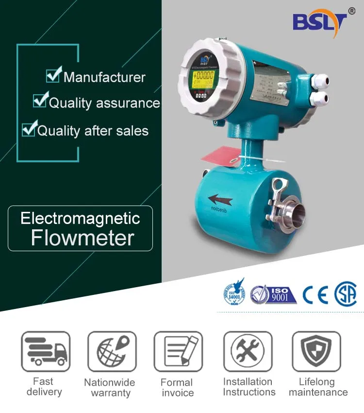 Stainless Steel Electromagnetic Velocity Water Flow Meter Sensor 4-20mA ...
