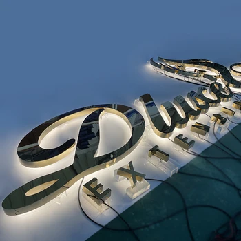 Outdoor Store Front Stainless Steel Full Color Backlit Sign Led ...