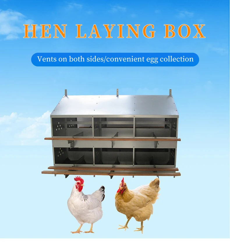 Huatuo Easy Clean 3 Compartment Roll Out Chicken Egg Laying Box